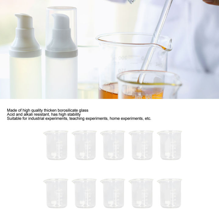 Glass Beaker Thick Graduated Cylinder Cup Stable for Teaching ...