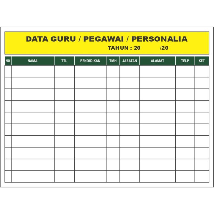 Spanduk Banner Data Pegawai Guru Personalia Custom | Lazada Indonesia