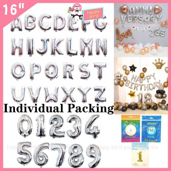 1pc 16inch Letter and Number Silver party decor partyneeds party ...