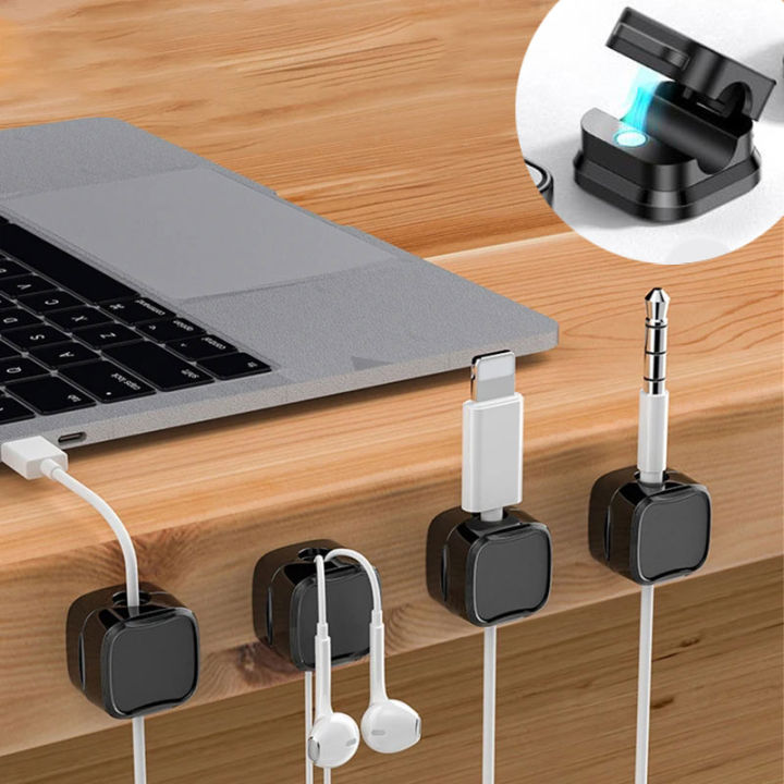 YESPERY 1/6 Pcs Cable Organizer Holder Magnetic Cable Smooth Adjustable ...