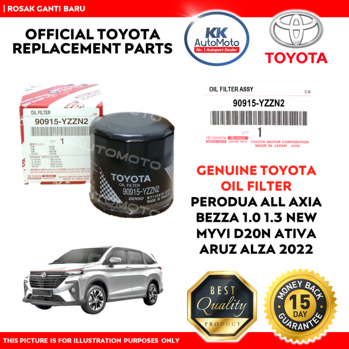 Genuine Toyota Oil Filter 90915-YZZN2 Perodua All Axia Bezza Myvi D20N ...