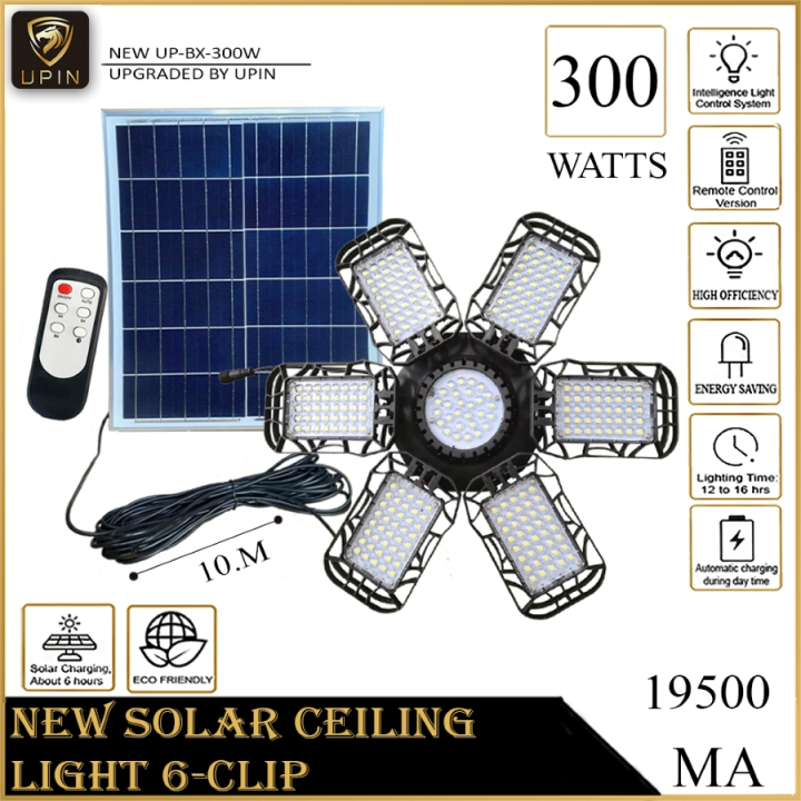 TECHZONE UP-BX Solar Ceiling Light 6 Clip Solar Light Energy Saving ...