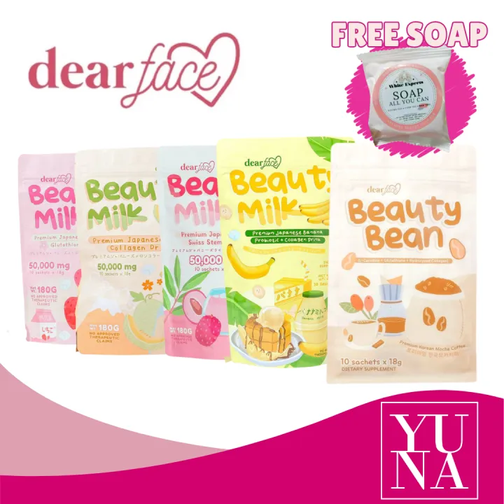 Dear Face Beauty Milk, Strawberry, Melon, Lychee, Mango, Beauty Bean ...