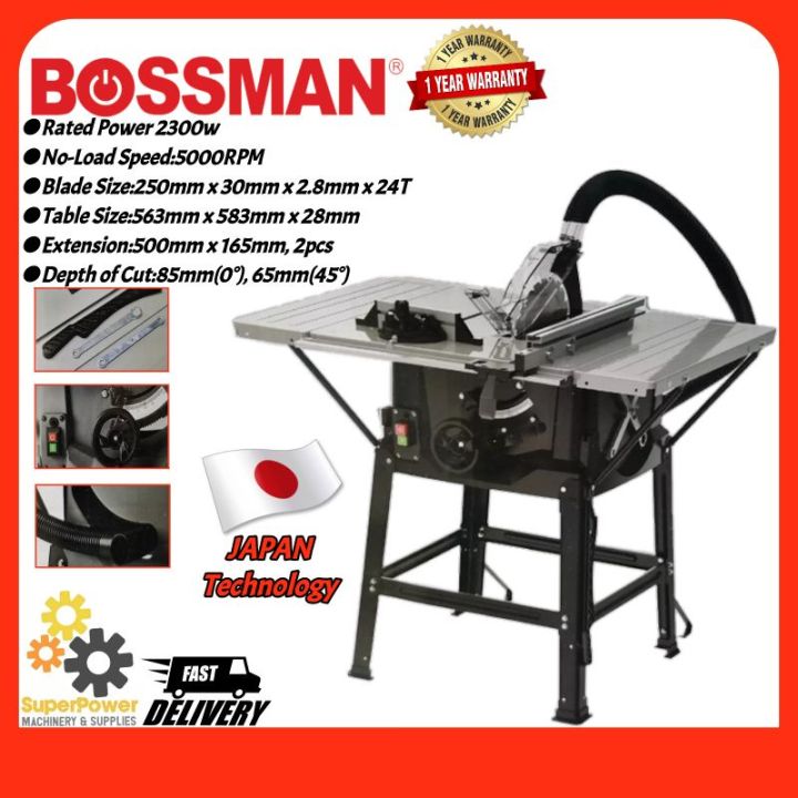 BOSSMAN BTSS-250 2300w 10'' Electric Table Saw | Lazada