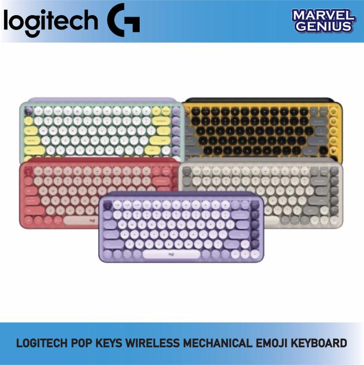 Logitech Pop Keys Mechanical Wireless Keyboard with Customisable Emoji Keys | Lazada