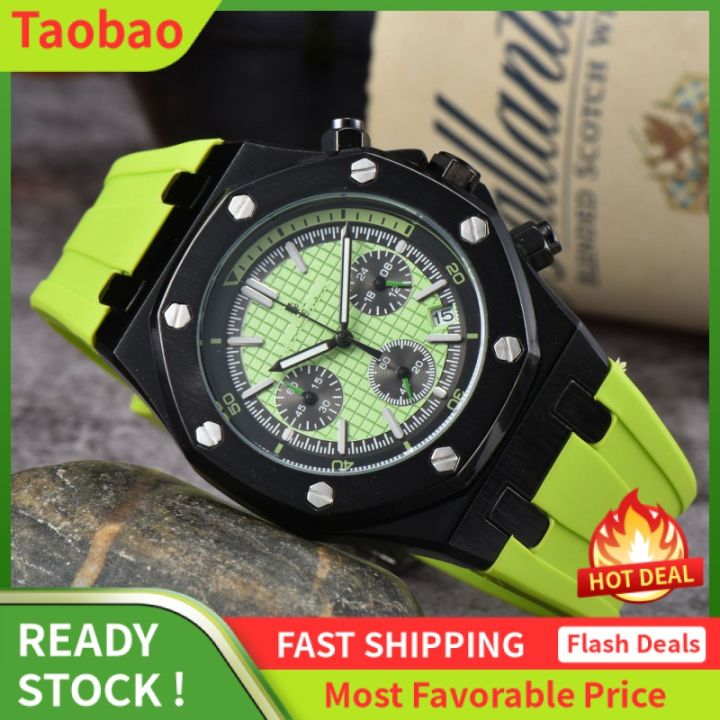 LZD Royal Oak Silicone New Three-Eye Watch Business Men's Quartz Watch ...