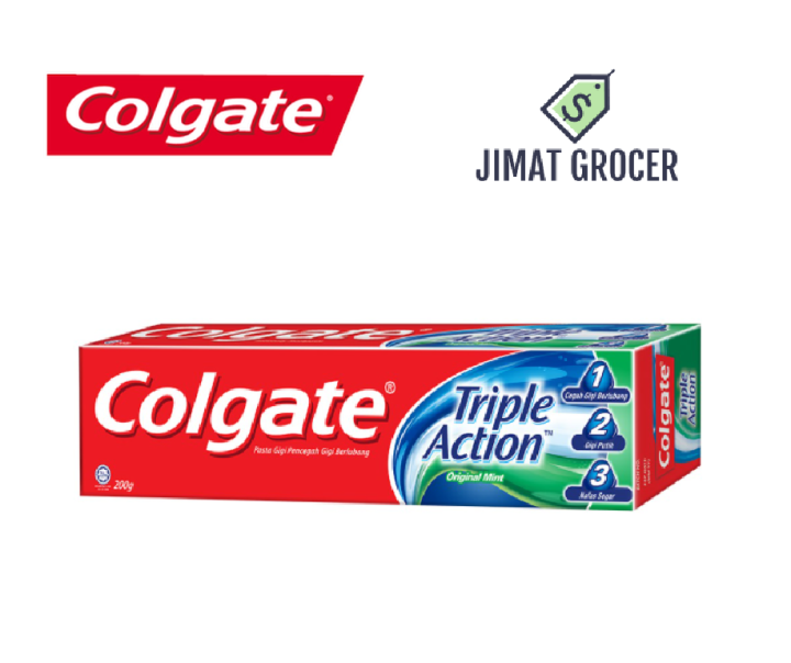 Colgate Triple Action Toothpaste / Ubat Gigi Original Mint 200g | Lazada