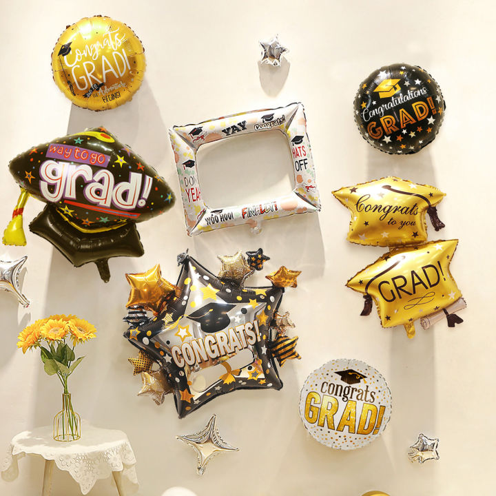 Party Needs Congratulation Decoration Set Grad Assorted Foil Balloon ...