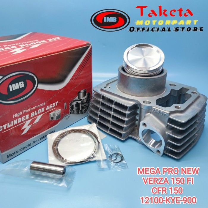 CYLINDER SILINDER BLOK SEHER + PISTON KIT HONDA MEGA PRO NEW /VERZA 150 ...