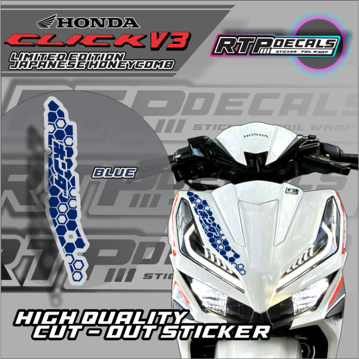 HONDA CLICK V3 LIMITED EDITION JAPANESE HONEYCOMB FRONT DECALS STICKER ...