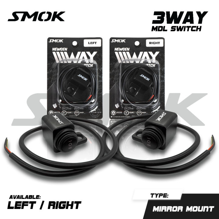 SMOK 3WAY 3 WAY TRI SWITCH MIRROR TYPE LEFT / RIGHT UNIVERSAL （MINI DRIVING LIGHT） | Lazada PH