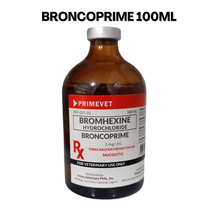 1bot 100ml Broncoprime bromhexine mucolytic for animals pigs cattle ...
