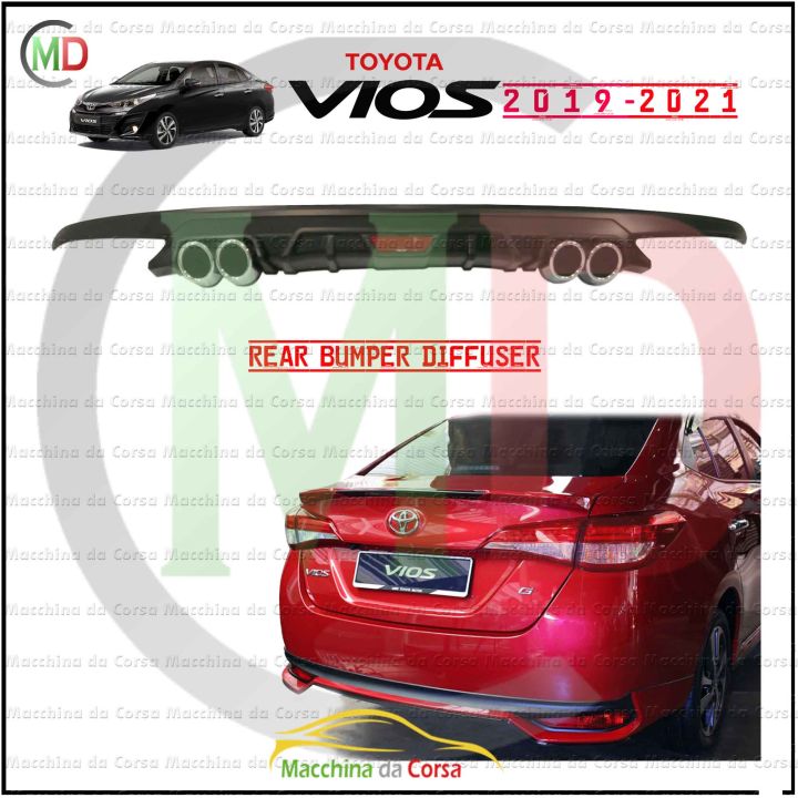 Toyota Vios 2023 Rear Bumper Lip Diffuser Matte Black | Lazada PH