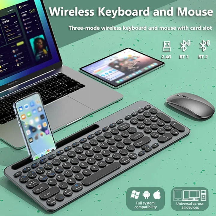 2 4g Wireless Keyboard And Mouse Combo Dual Bluetooth Keyboard Ergonomic Lightweight Keyboards