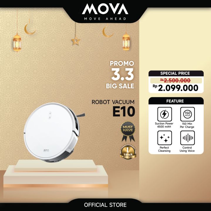 MOVA E10 Robot Vacuum and Mop | 4500 Pa Suction | 150 Min Long Runtime ...