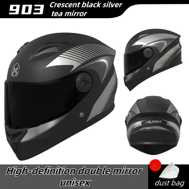 AXK903 series helmet high definition double mirror brown lens helmet ...