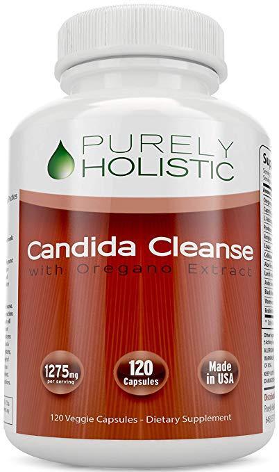 Purely Holistic Candida Cleanse with Oregano Extract 1389 mg. 120 Vegan ...