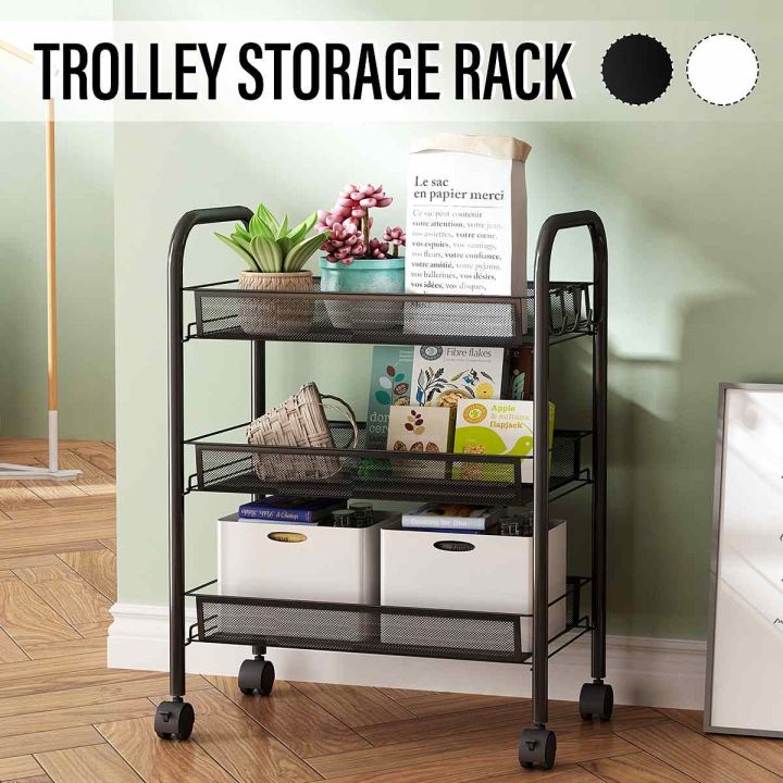 3-Layer Kitchen Rack Removable Kitchen Trolley Holder Shelf Storage ...