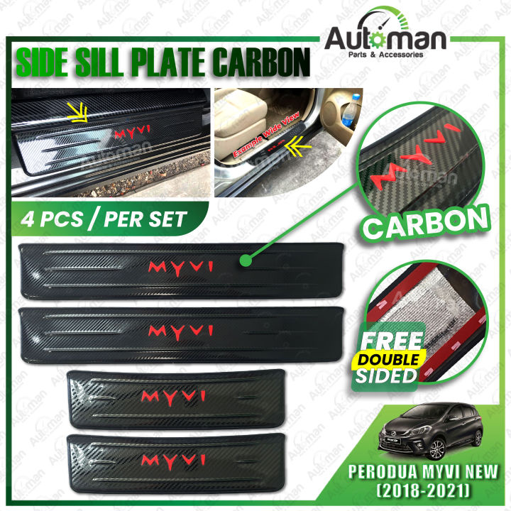 Perodua Myvi 2018 - 2022 Carbon Fiber with Red Logo Emblem Word Wording ...