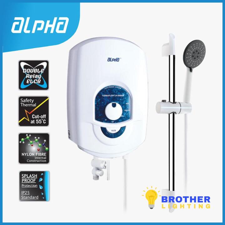 Alpha Shower Water Heater with Booster Turbo PUMP LH-5000EP SIRIM ...