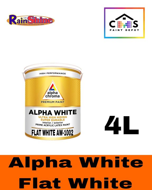 Alpha Chroma Prime Acrylic Latex Paint Flat White (Ultra Hiding and ...