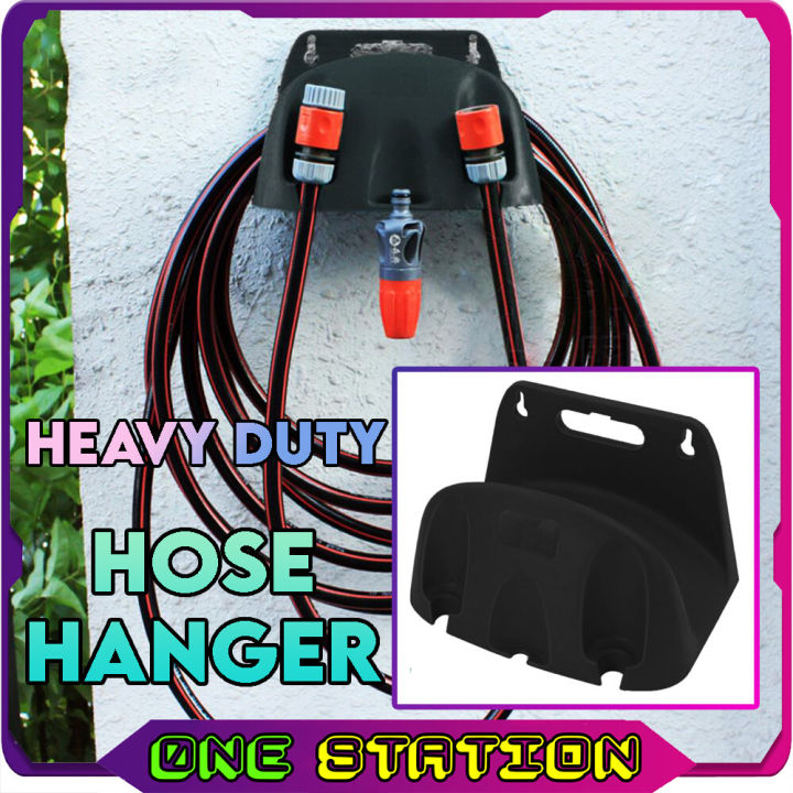 Black High Impact Hose Hanger Heavy Duty Wall Mounted Wall Pipe Tap ...