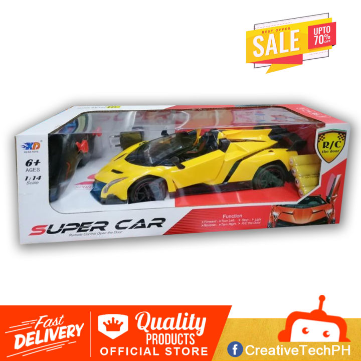 Yellow SuperCar Remote Control Car Open Door RC Toys for Kids by ...