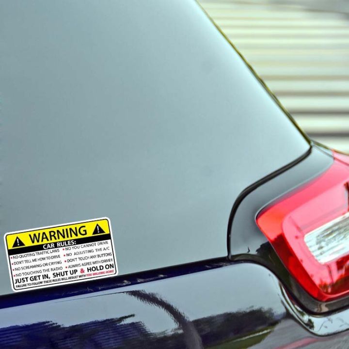 1PC 10CM*6CM Car Safety Warning Rules Decal PVC Car Sticker | Lazada PH