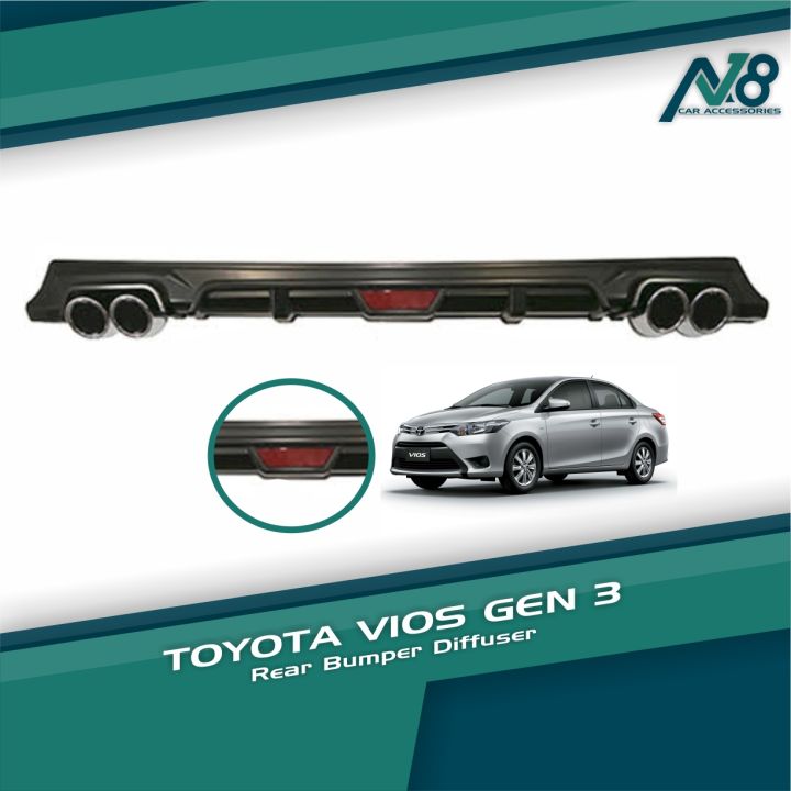 Toyota Vios Gen 3 Rear Diffuser Body Kit (Black) | Lazada PH