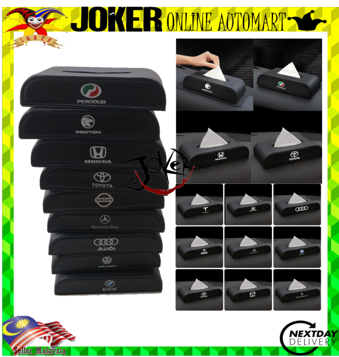 Leather Car Tissue Box Holder FOR Proton Perodua Honda Toyota Nissan ...