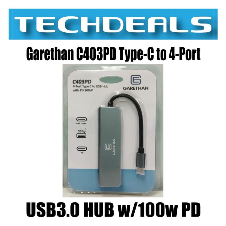 Garethan C403PD Type-C to 4-Port USB3.0 HUB w/100w PD | Lazada Singapore