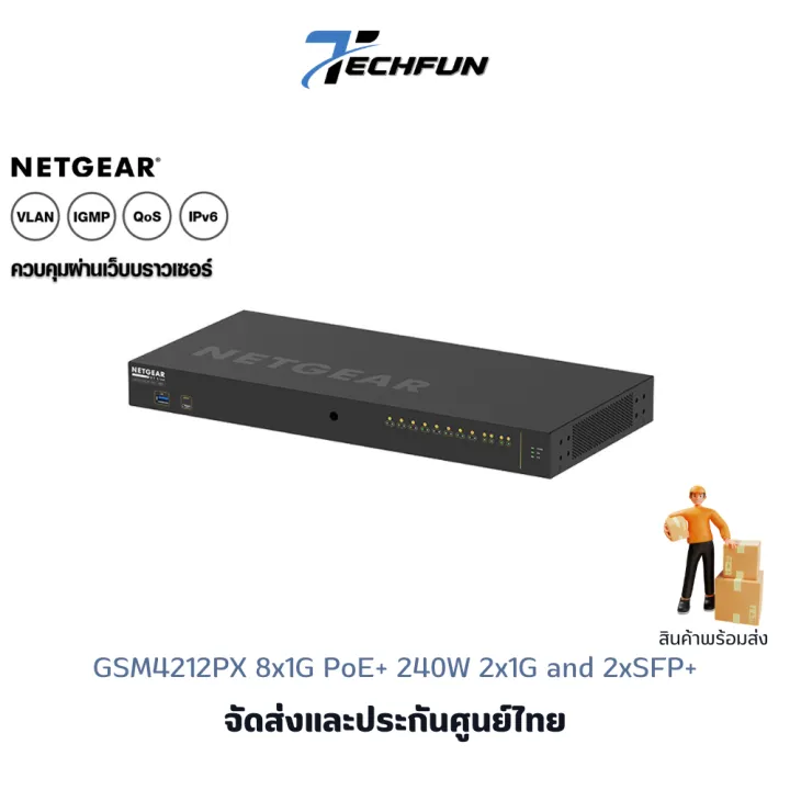 Netgear GSM4212PX 8x1G PoE+ 240W 2x1G and 2xSFP+ Managed Switch (AV ...