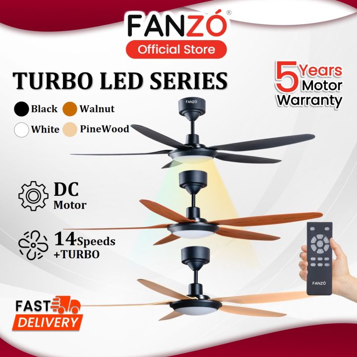 FANZÓ Turbo LED 5 Blades DC Motor Ceiling Fan With Light 14 Speeds ...
