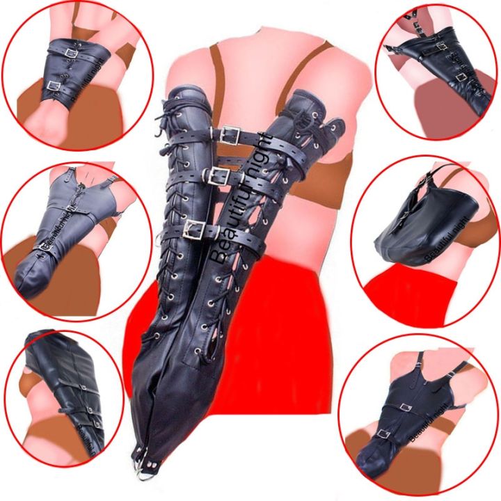 【cw】 Arm Binder Sleevesbehind Back Bondage Armbinderbdsm Leather 0801