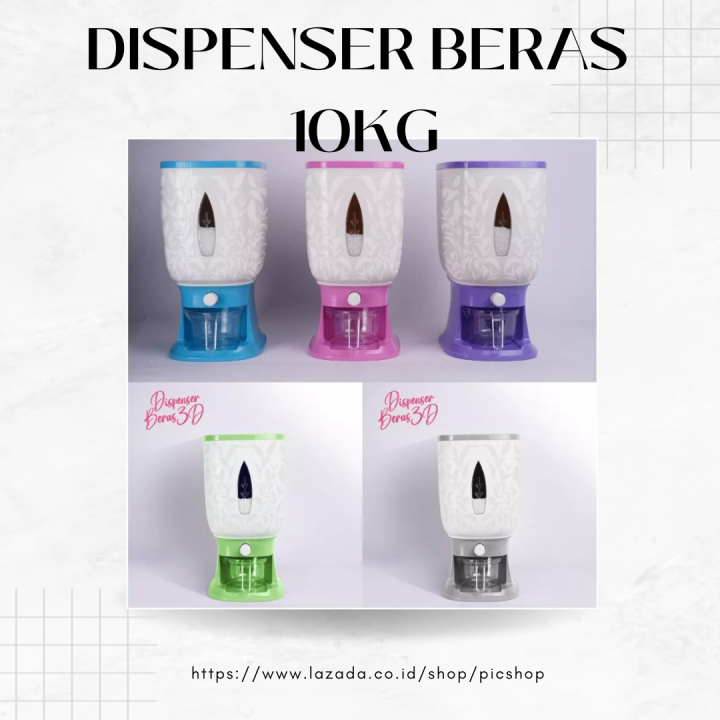 Dispenser Beras 10KG TRI J / Dispenser Beras Modern 3D / Tempat ...