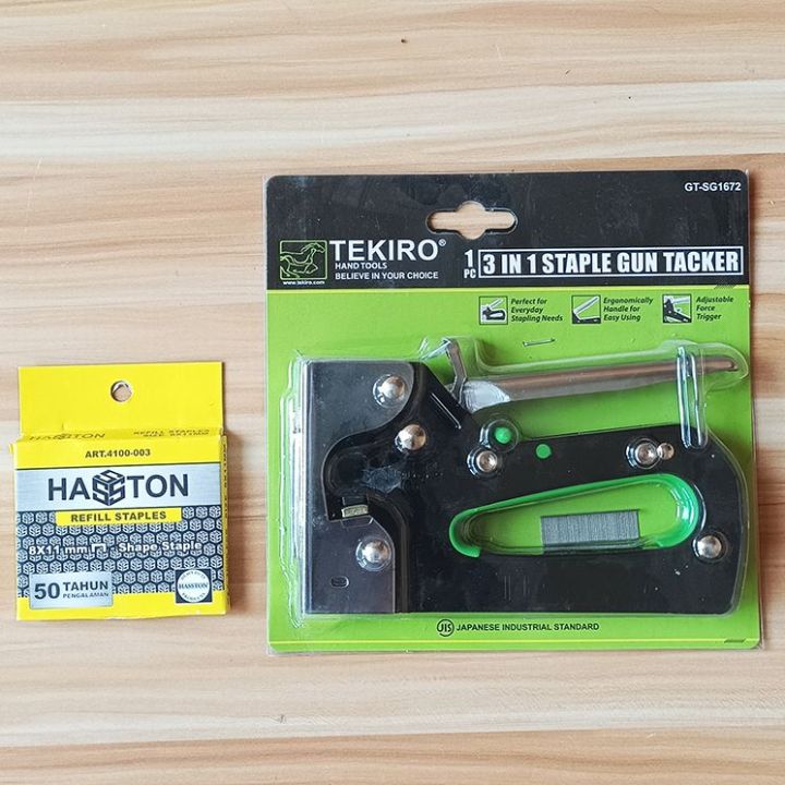 Staples Tembak Jok Kayu 3in1 Tekiro Plus Reffil Staples 8mm Original ...