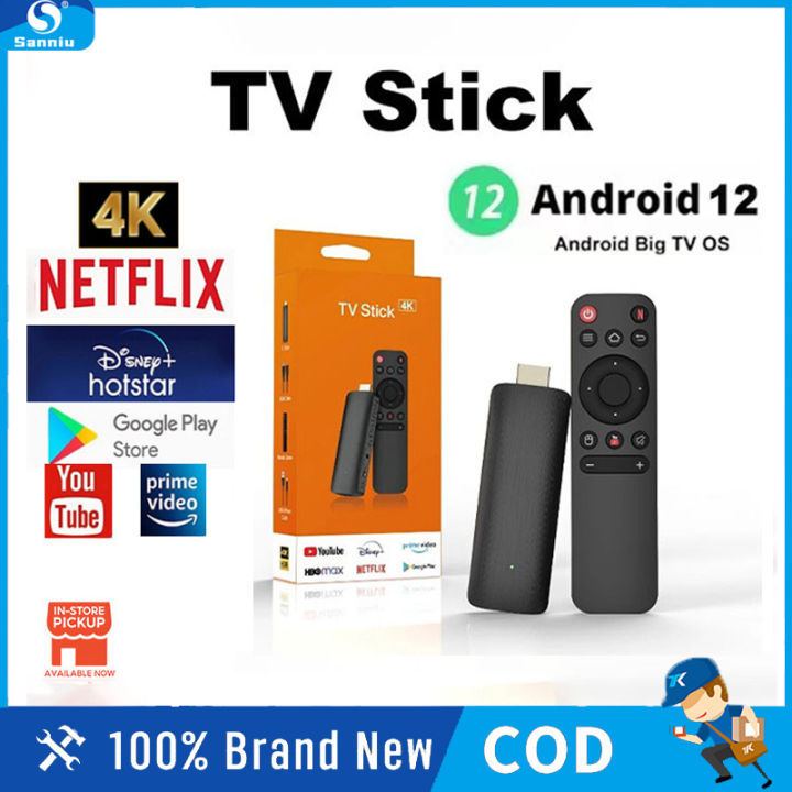 Android TV Box TV Stick 4K HD 4+64GB With Google/Netflix/Disney+ tv ...