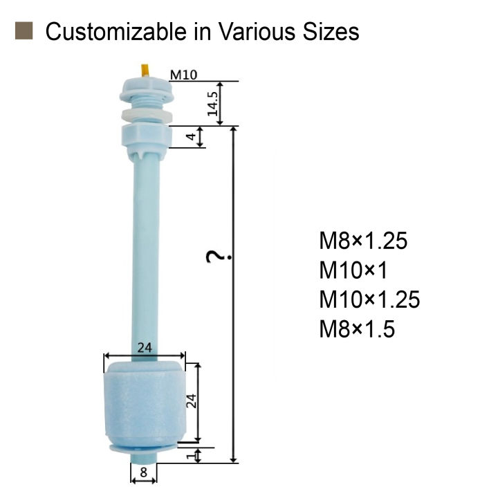 【Thriving】 PP Float Switch Plastic Liquid Level Switch Mini Float Level ...