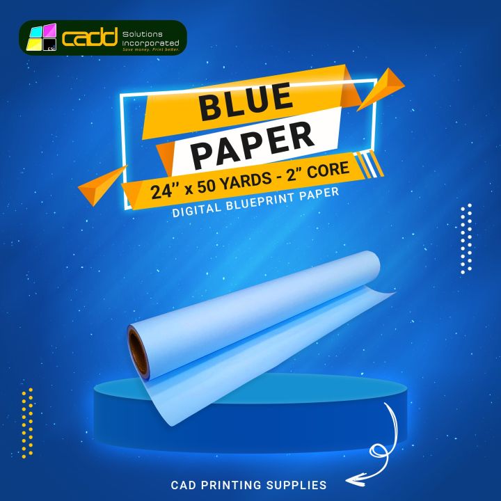 Blue paper for Digital Blueprint A2 24" x50 Yards - 80/85gsm - 2 inches ...