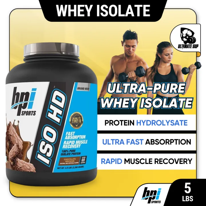 BPI Sports ISO HD, Ultra-Pure, 100% Whey Protein Isolate & Hydrolysate ...