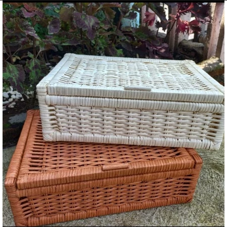 Keranjang parcel kulit alas rotan kayu / box wadah tempat parcel / box ...
