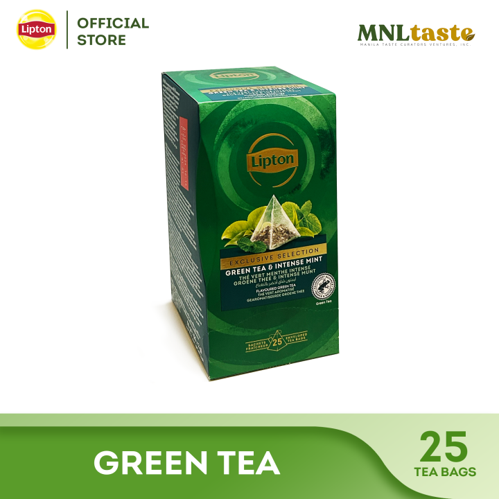 Lipton Exclusive Selection Green Tea and Intense Mint 25 Individually ...
