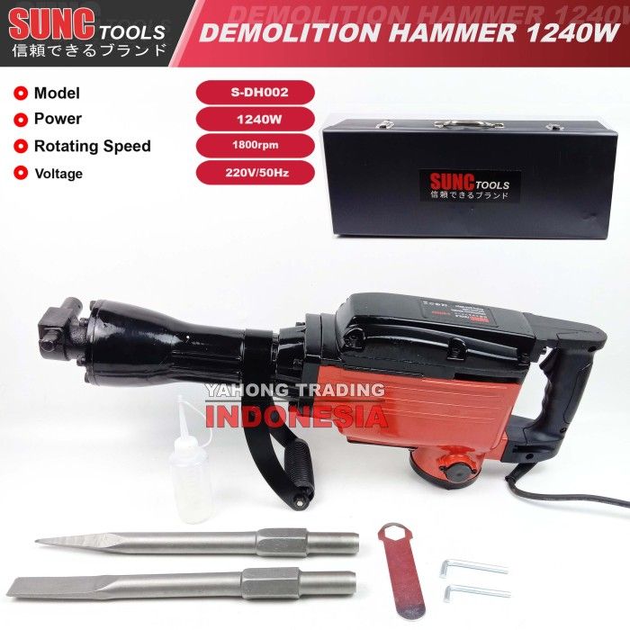 MESIN BOBOK JACK HAMMER DRILL DEMOLITION HAMMER 1240W SUNC TOOLS ...