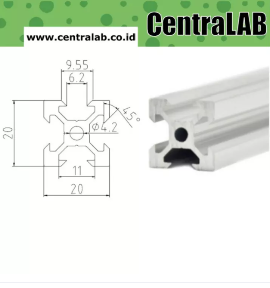 Profil v slot aluminium 2020 series VSLOT frame openbuilds linier 20mm ...