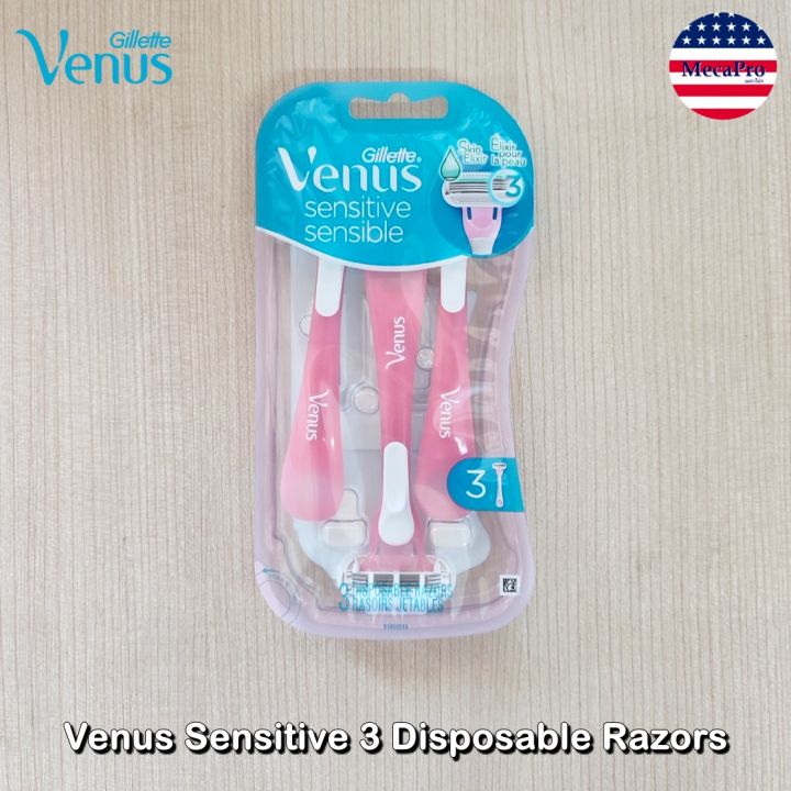 Gillette® Venus Sensitive 3 Disposable Razors ยิลเลตต์ วีนัส ชุดมีดโกน ...