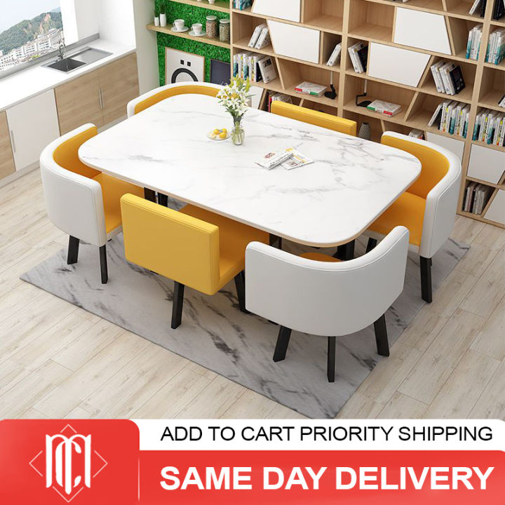 Dining table home light luxury modern minimalist small apartment dining ...