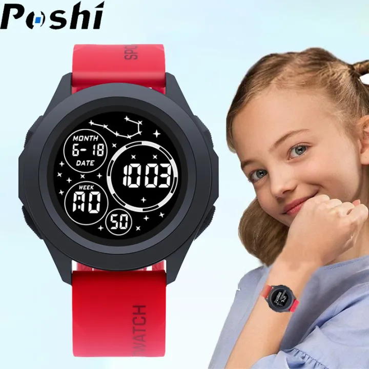 POSHI Brand Children Sport Watch Fashion Chronograph Digital Electronic ...