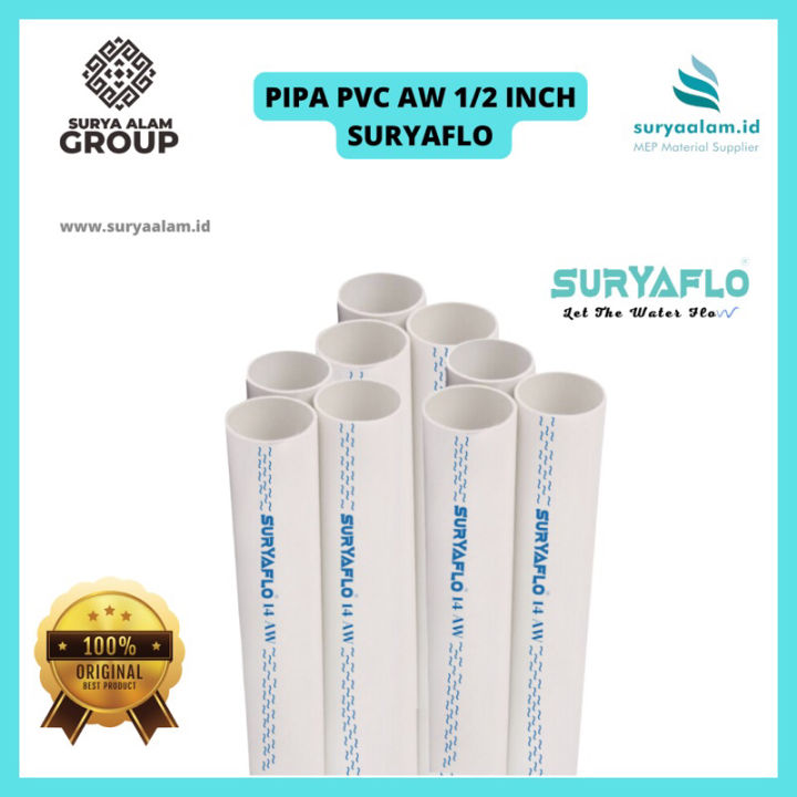 PIPA PVC AW 1/2" SURYAFLO | STANDART | 4 METER | Lazada Indonesia