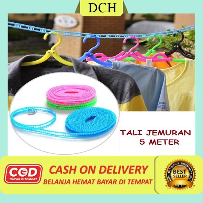 TERBARU!! Tali Jemuran Gantungan Baju Super Kuat Dan Praktis Panjang 5M ...