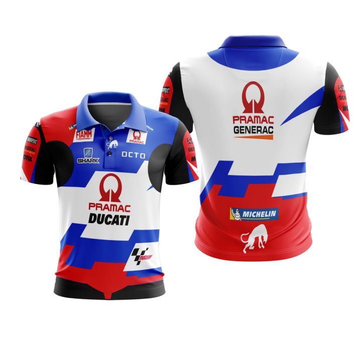 Polo T-Shirt MotoGp Pramac Ducati Racing Circuit Custom Full Printing ...